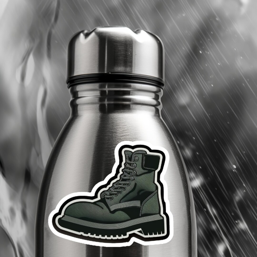 Black Leather Leatherman's Boot Die-cut Sticker Laptop Sticker Water ...