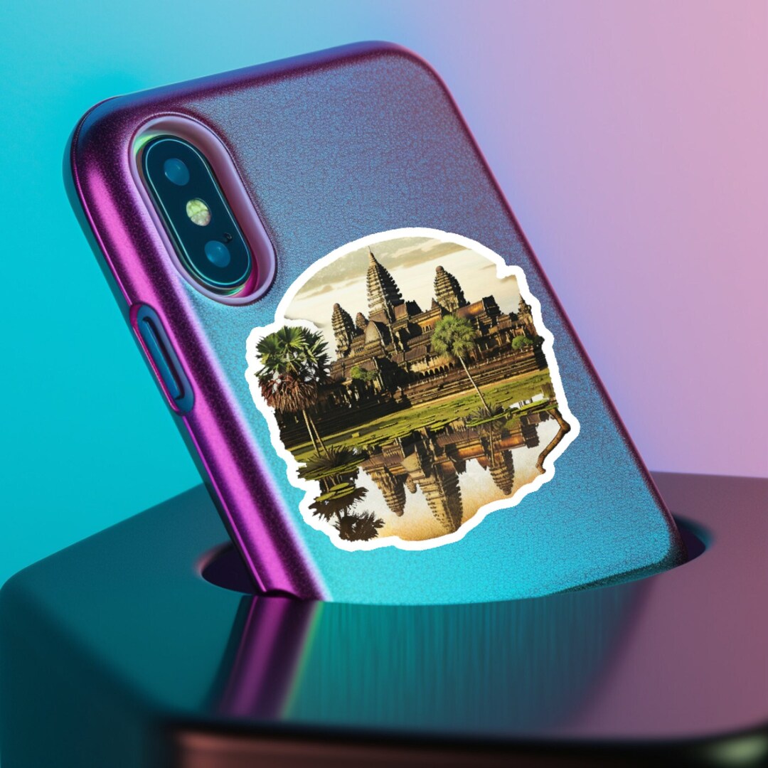 Angkor Wat Temple in Cambodia Die-cut Sticker Travel Sticker Laptop ...