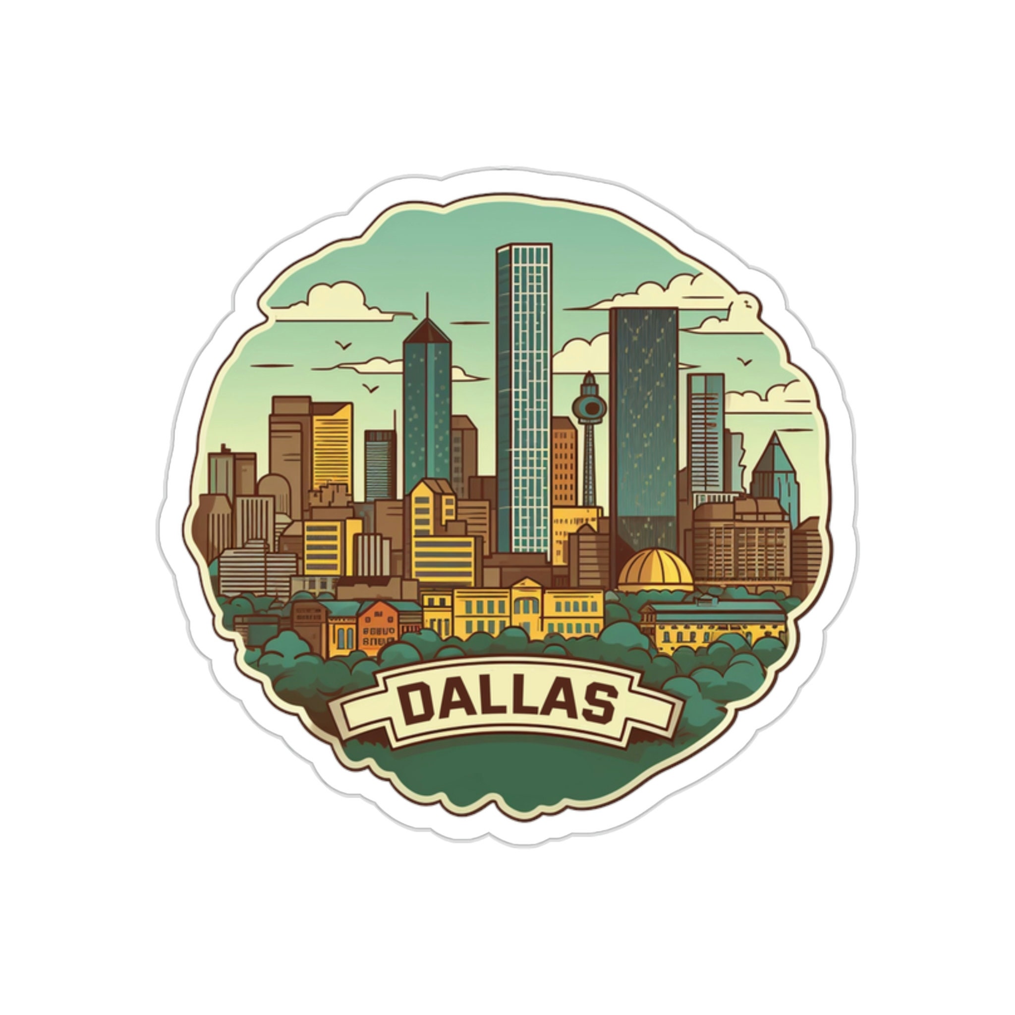 Dallas Texas Die-cut Sticker Laptop Sticker Water Bottle Sticker Car ...