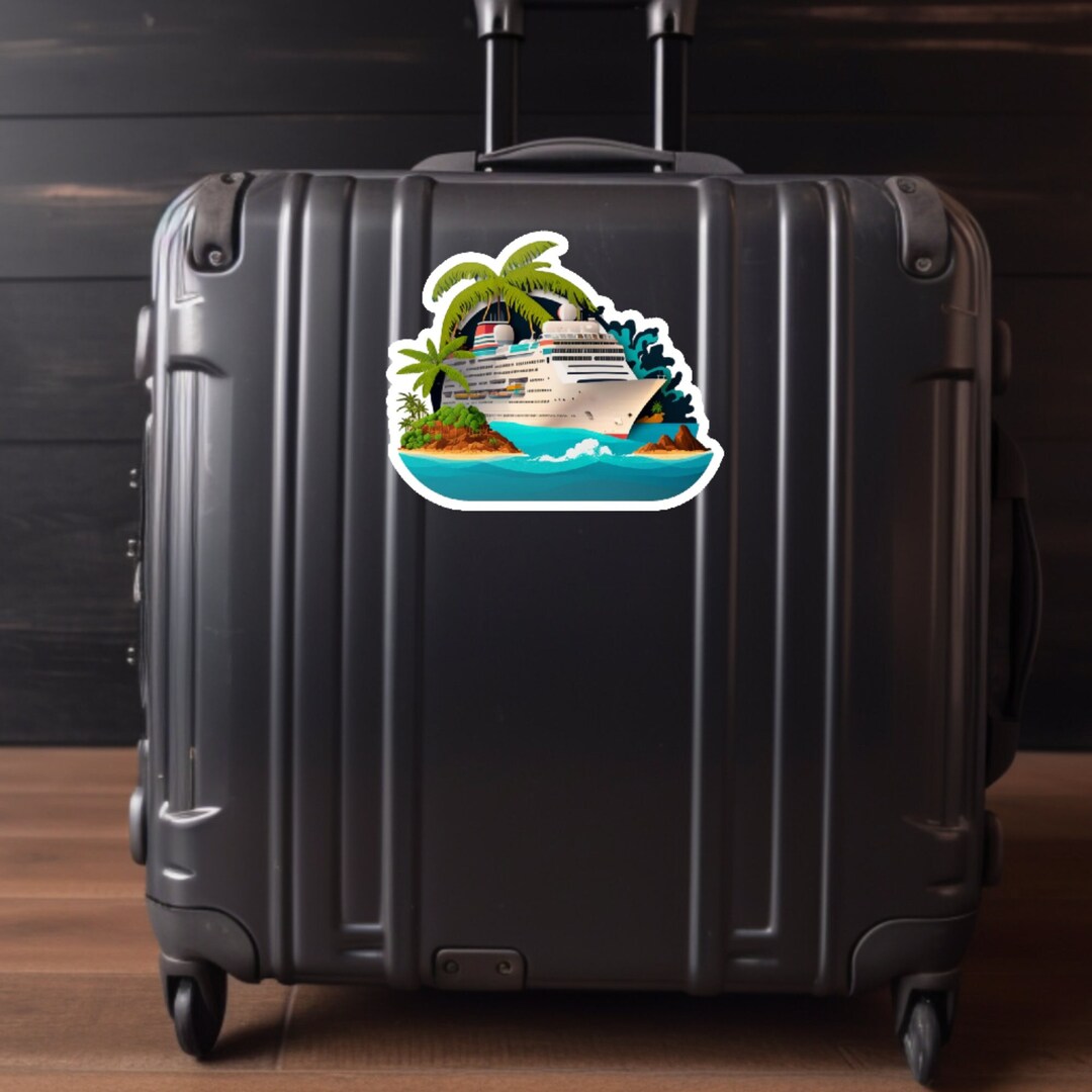 Tropical Cruise Ship Die-cut Sticker Laptop Sticker Water Bottle ...