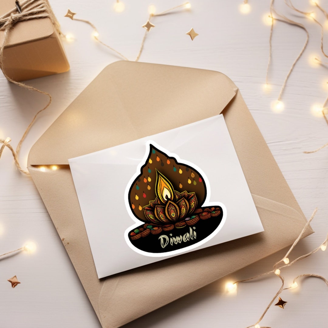 Diwali Festival of Lights Die-cut Sticker Laptop Sticker Water Bottle ...