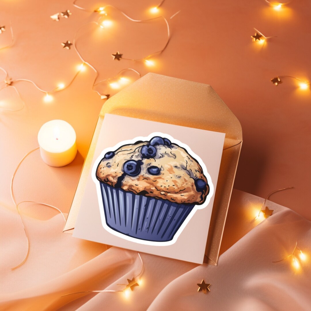 Blueberry Muffin Die-cut Sticker Laptop Sticker Water Bottle Sticker ...