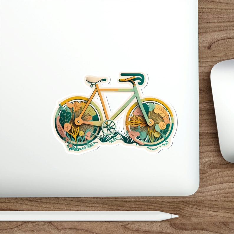 Floral Bicycle Die-cut Sticker Laptop Sticker Water Bottle - Etsy