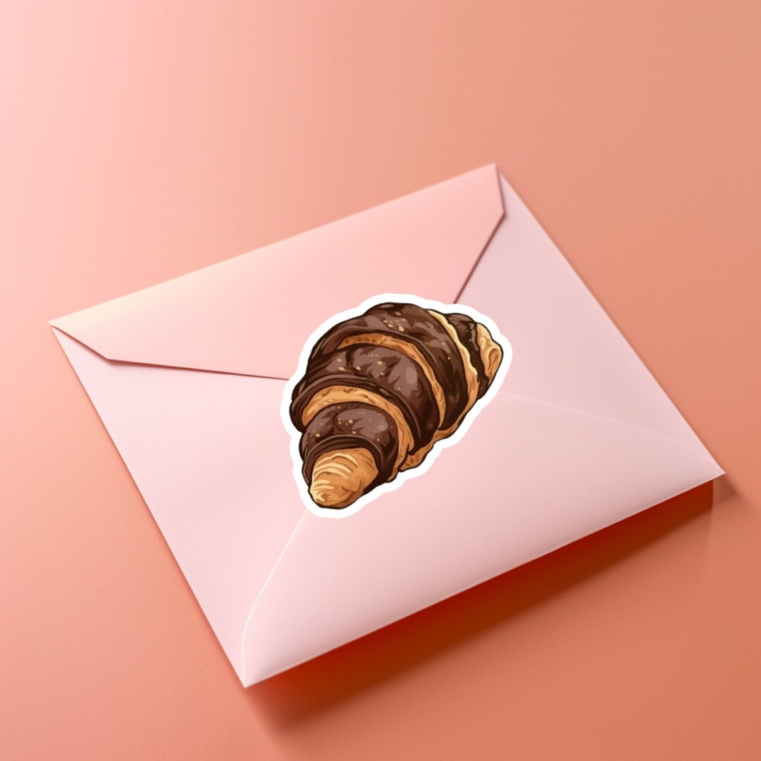 Chocolate Croissant Die-cut Sticker | Laptop Sticker | Water Bottle ...