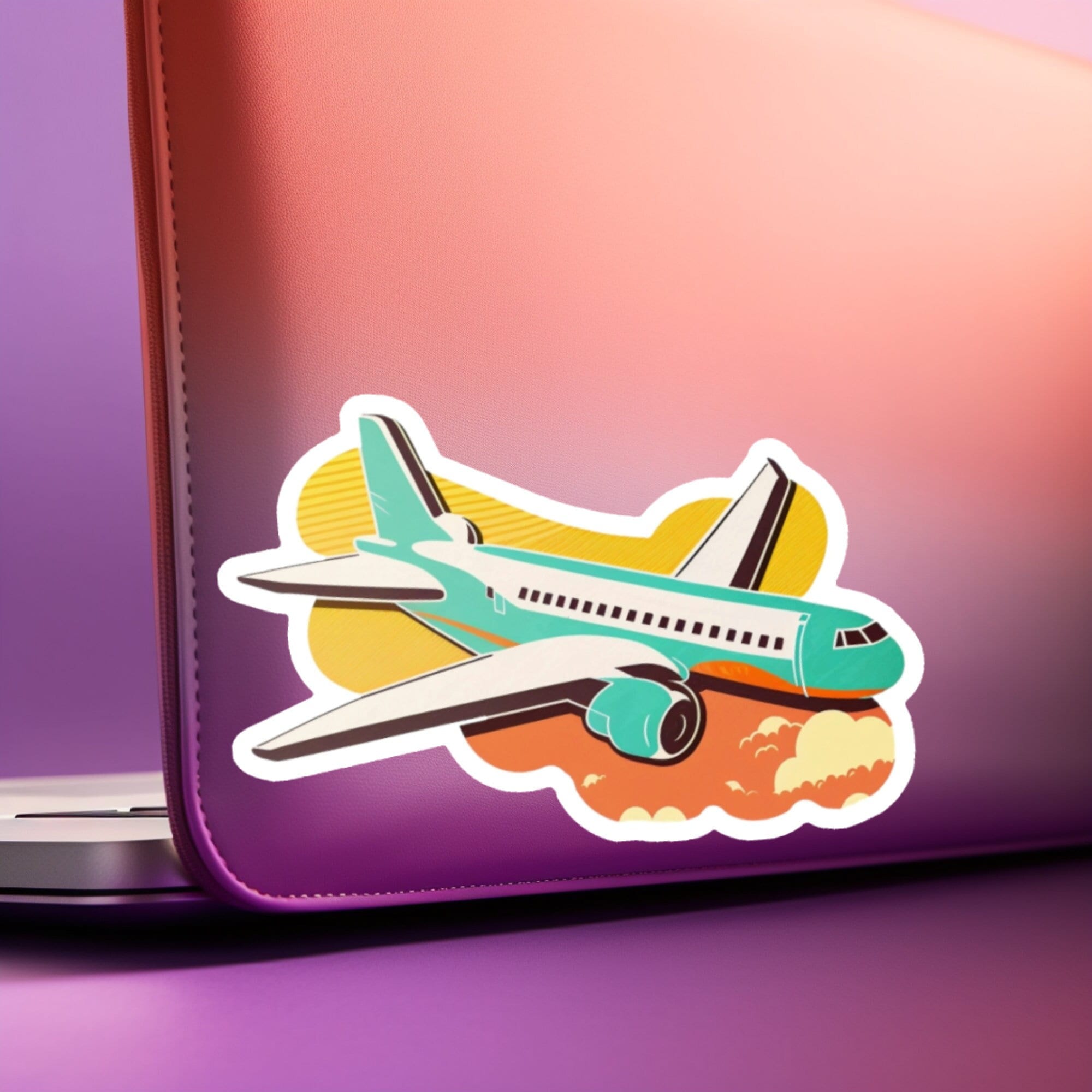 Airplane Die-cut Sticker Laptop Sticker Water Bottle Sticker Car ...