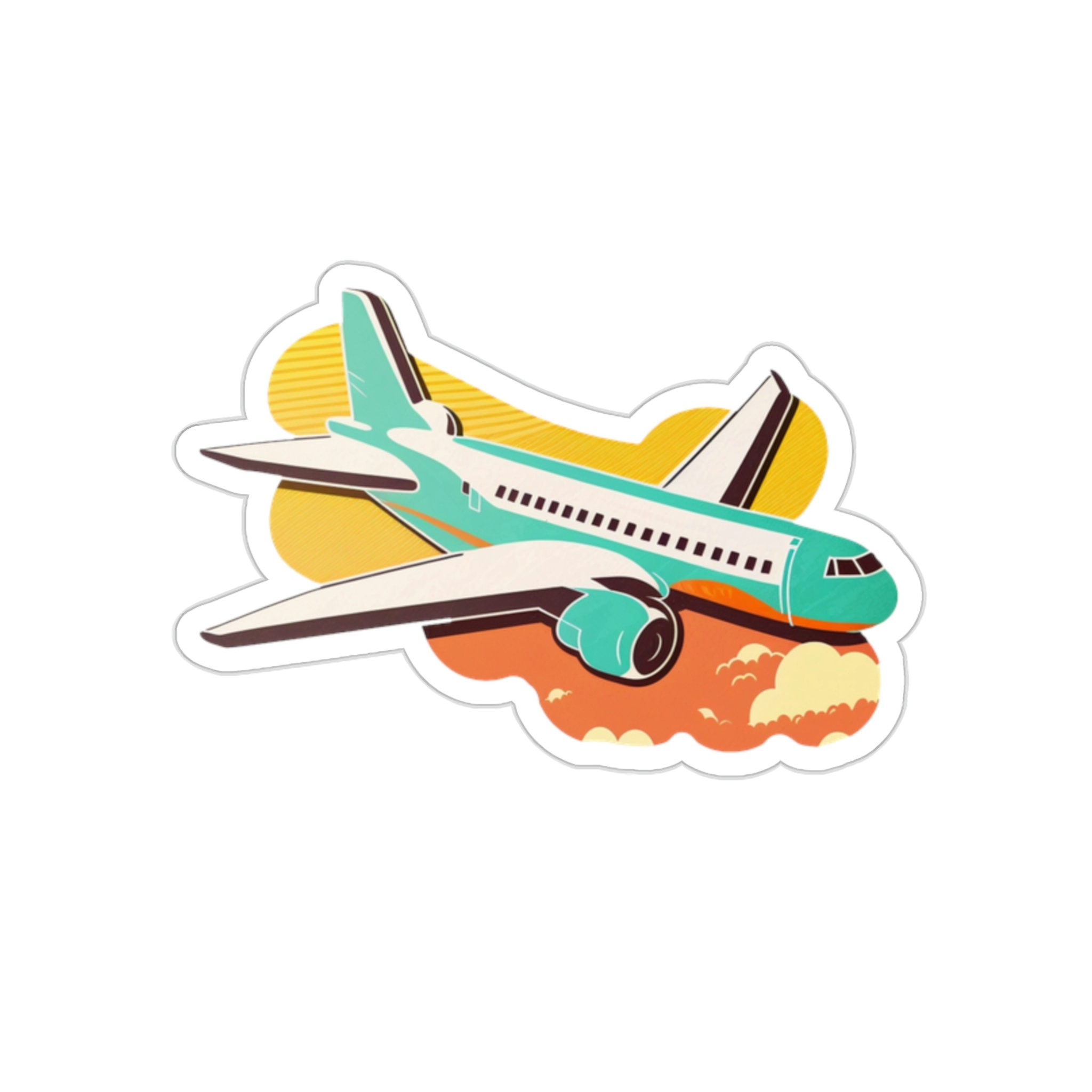 Airplane Die-cut Sticker Laptop Sticker Water Bottle Sticker Car ...