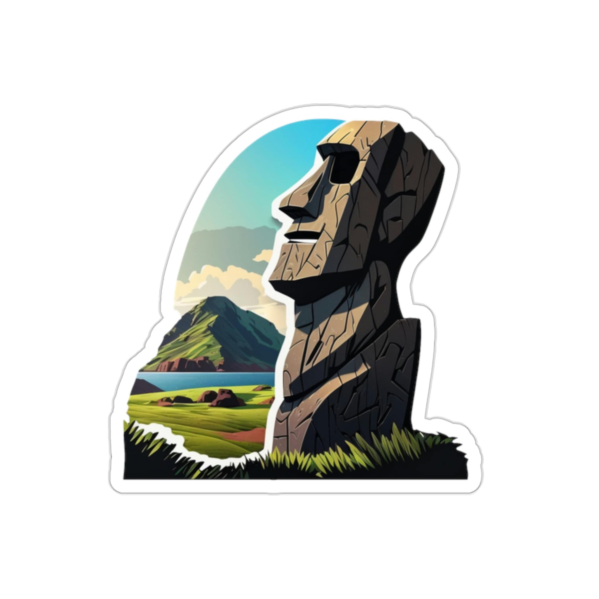 Easter Island Moai Statue Die-cut Stickers Travel Sticker Laptop ...