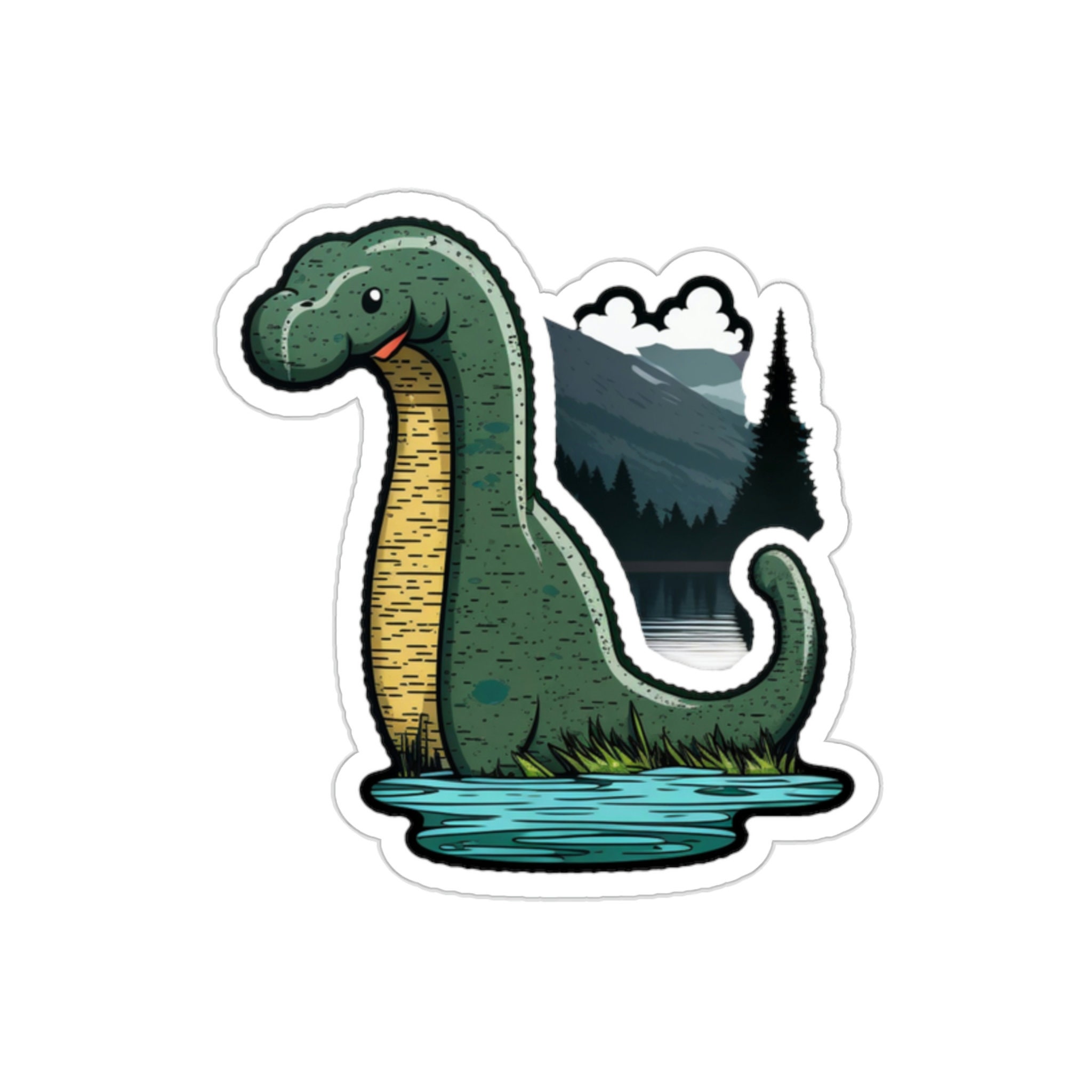 Loch Ness Monster Nessie Die-cut Sticker Laptop Sticker Water Bottle ...