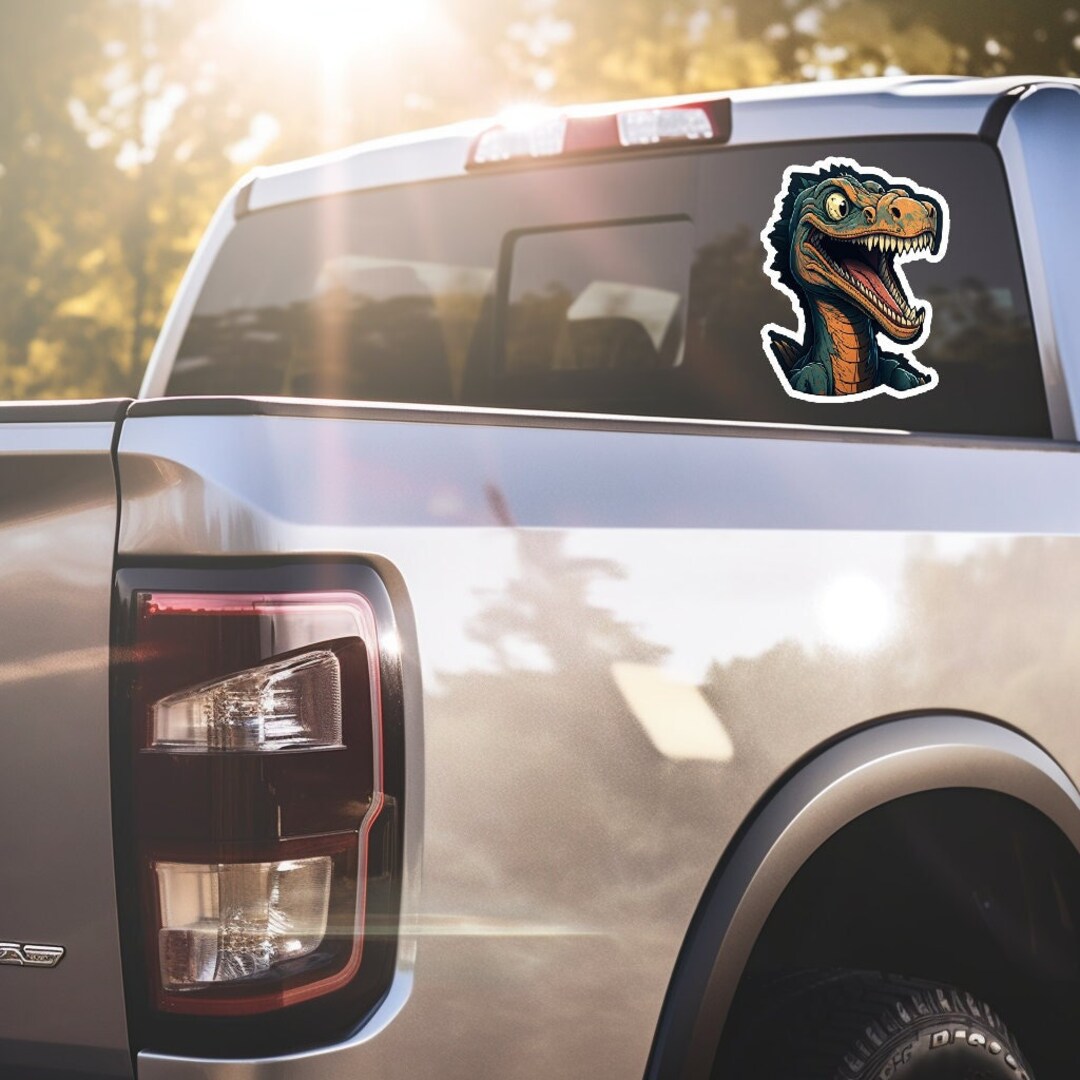 Velociraptor Dinosaur Die-cut Sticker | Laptop Sticker | Water Bottle ...