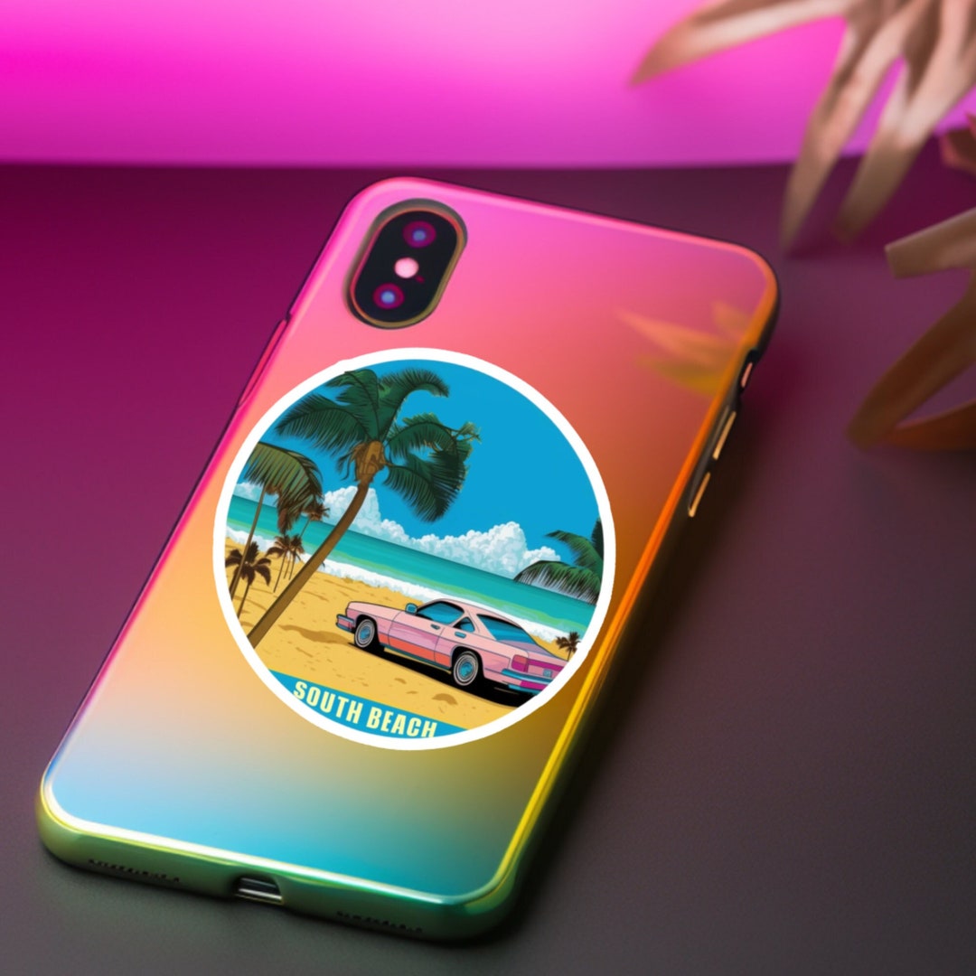 South Beach in Miami Die-cut Sticker | Laptop Sticker | Water Bottle ...