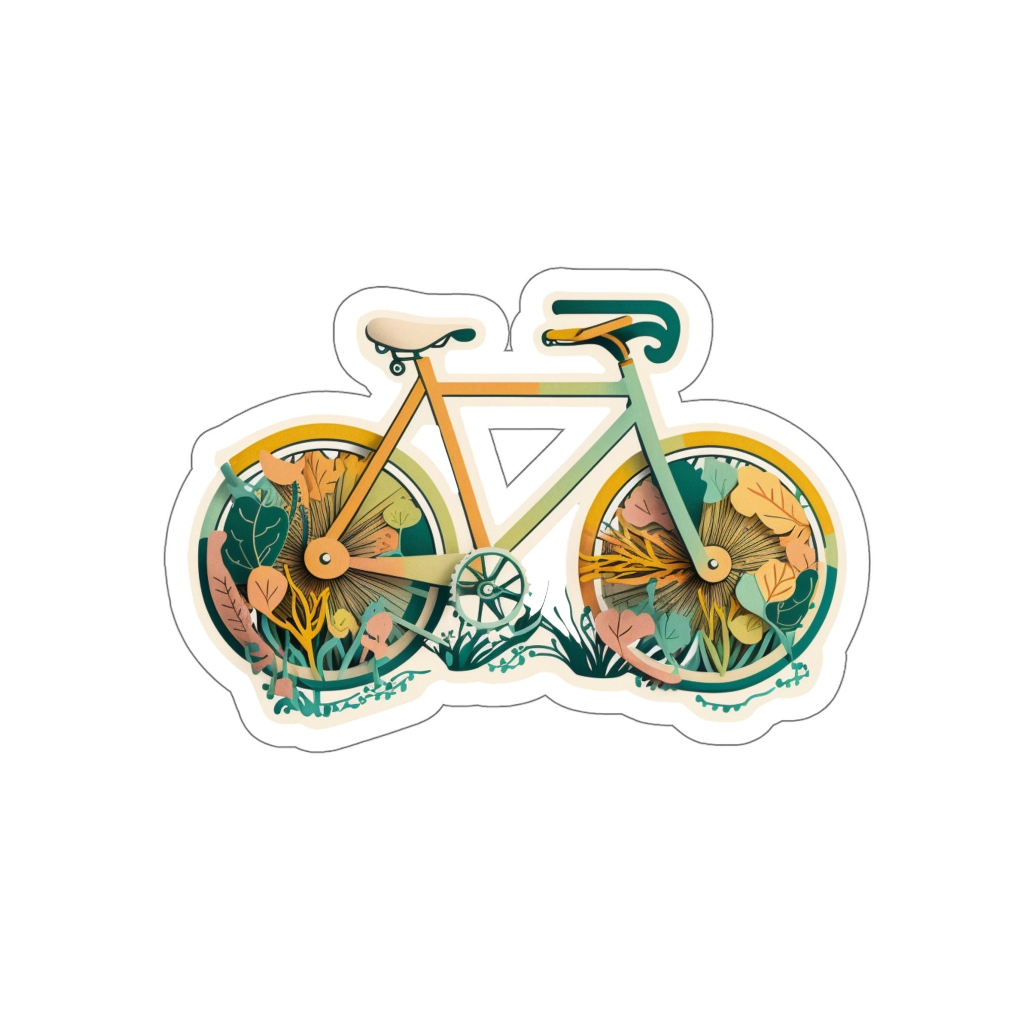 Floral Bicycle Die-cut Sticker Laptop Sticker Water Bottle - Etsy