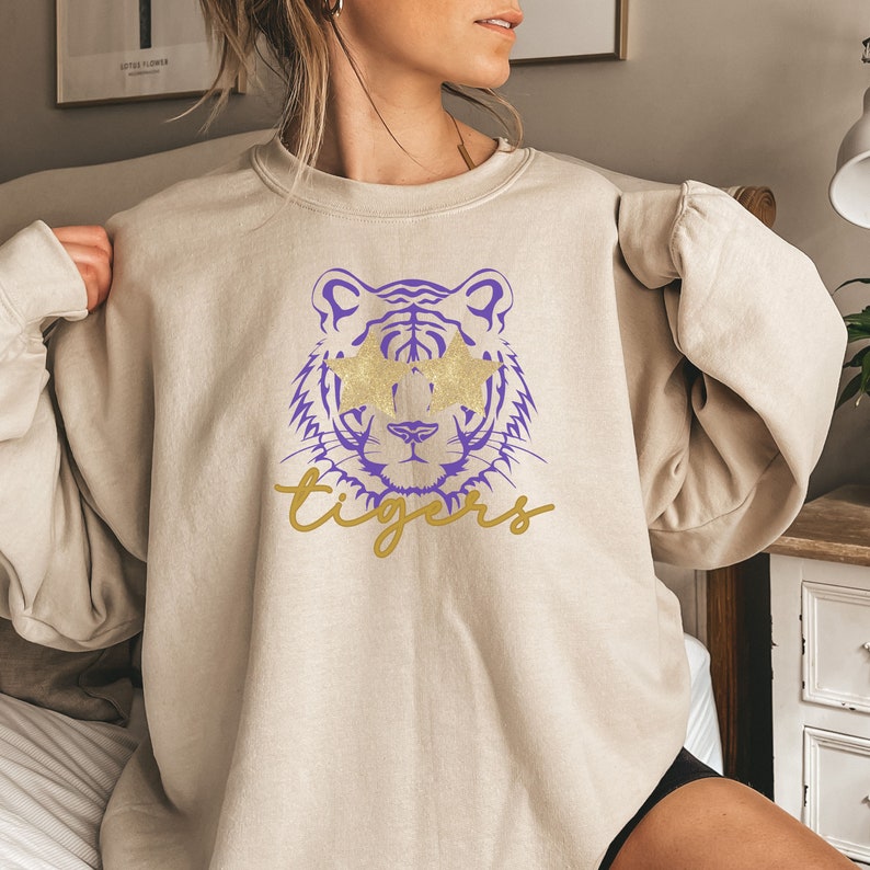 Tigers Sweatshirt, Preppy Tiger Sweatshirt, Tigers Spirit Shirt, Tigers Football, Tigers Mascot ...