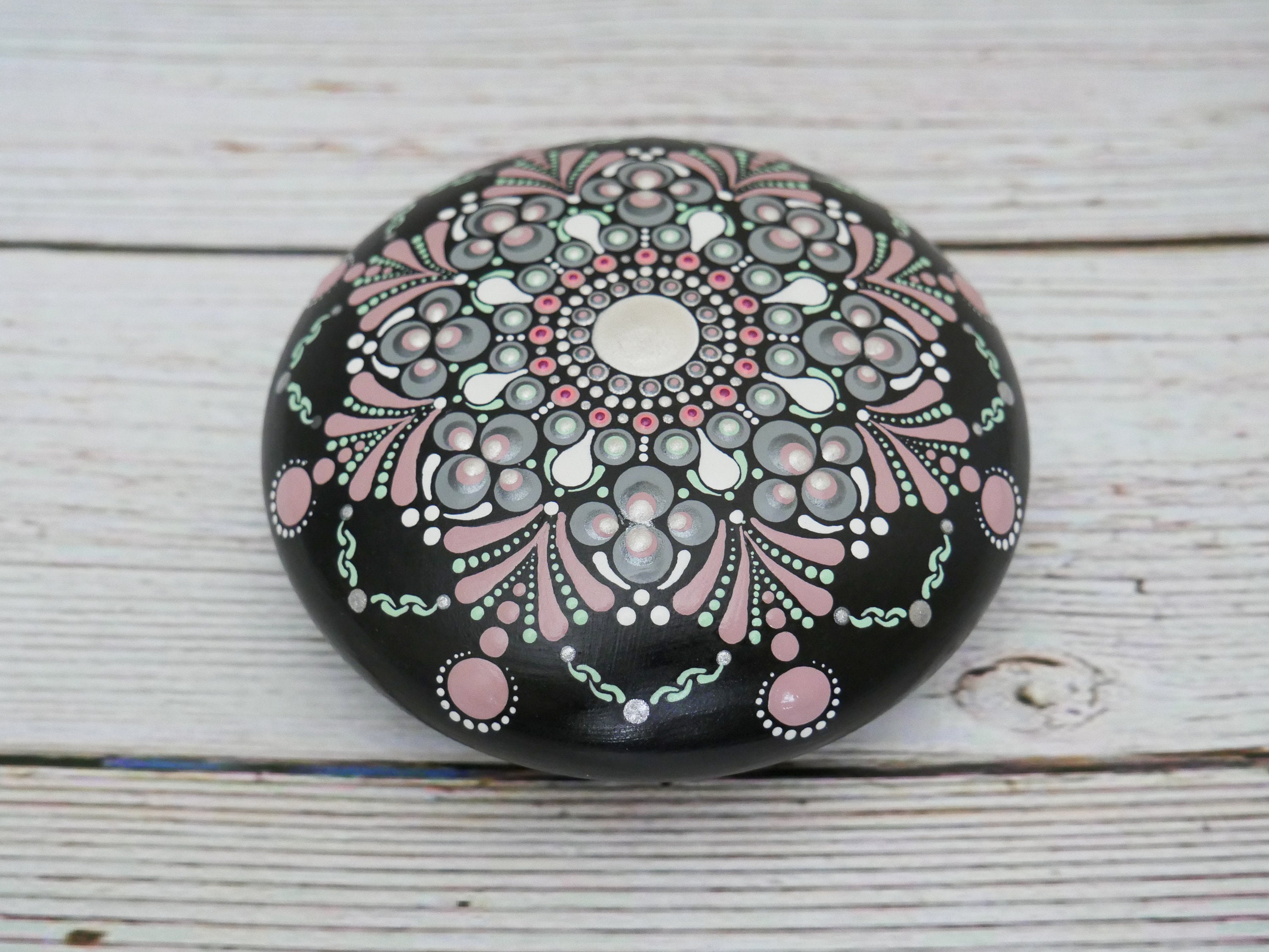 Handmade Painted Stone Mandala - Etsy