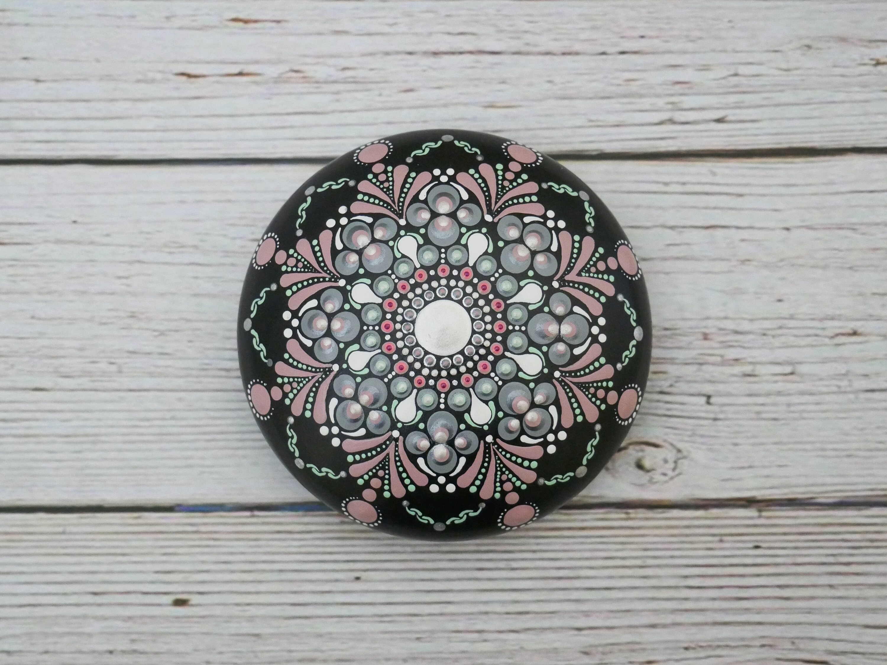 Handmade Painted Stone Mandala - Etsy