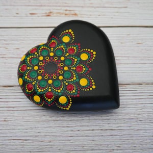 One Love Painted Heart Mandala - Etsy