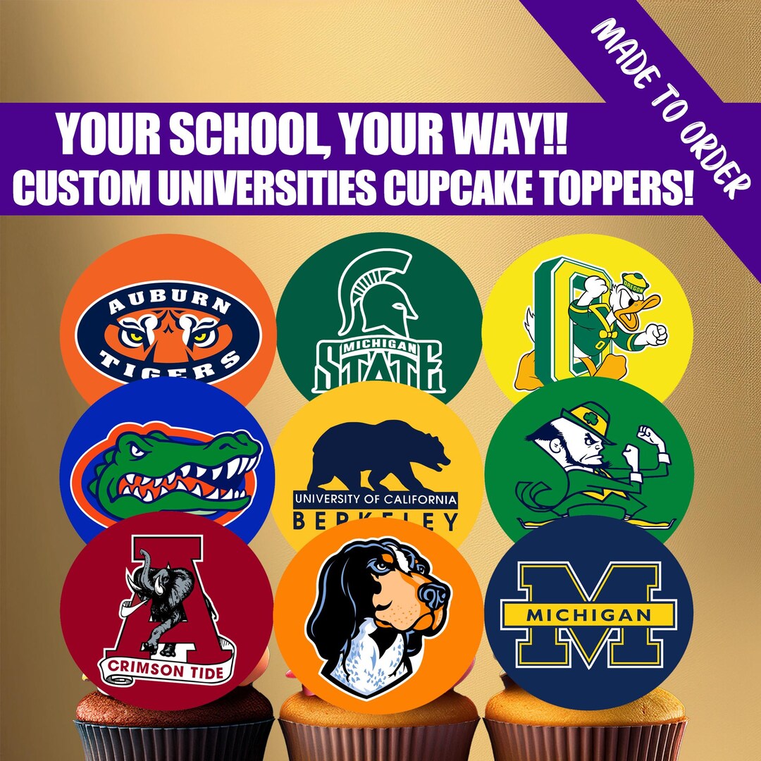 Printable University Cupcake Toppers College Bound Graduation Party ...