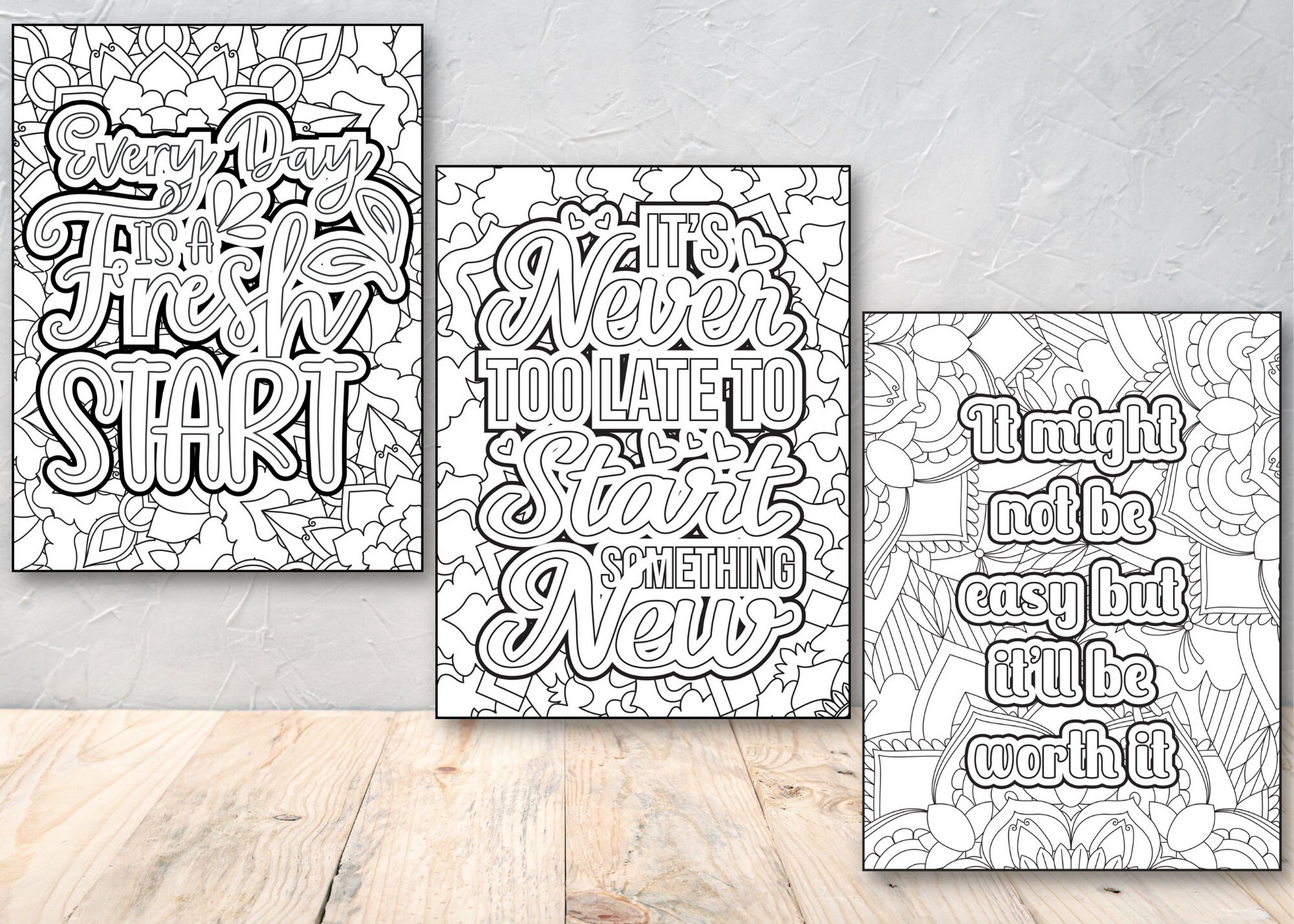 60 Inspirational Quotes Adult Coloring Book, Mental Health ...