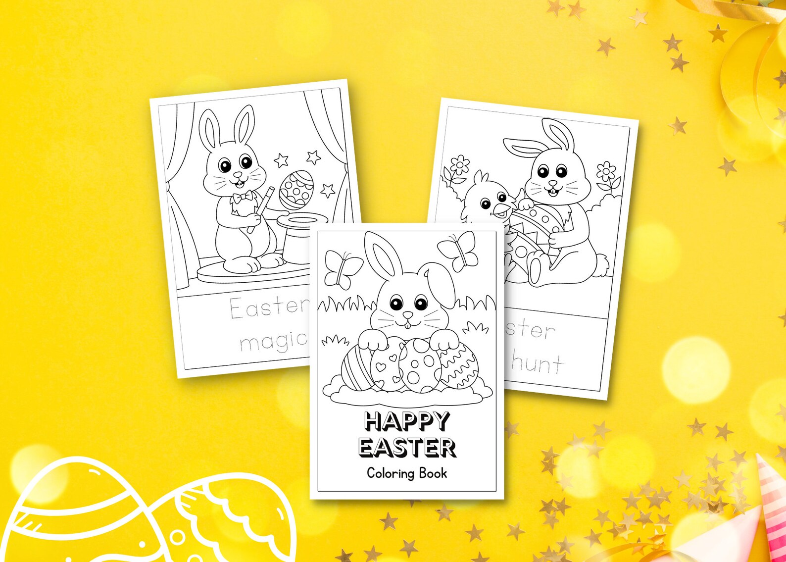 Easter Coloring Pages, Digital Download, Spring Coloring Pages, Easter ...