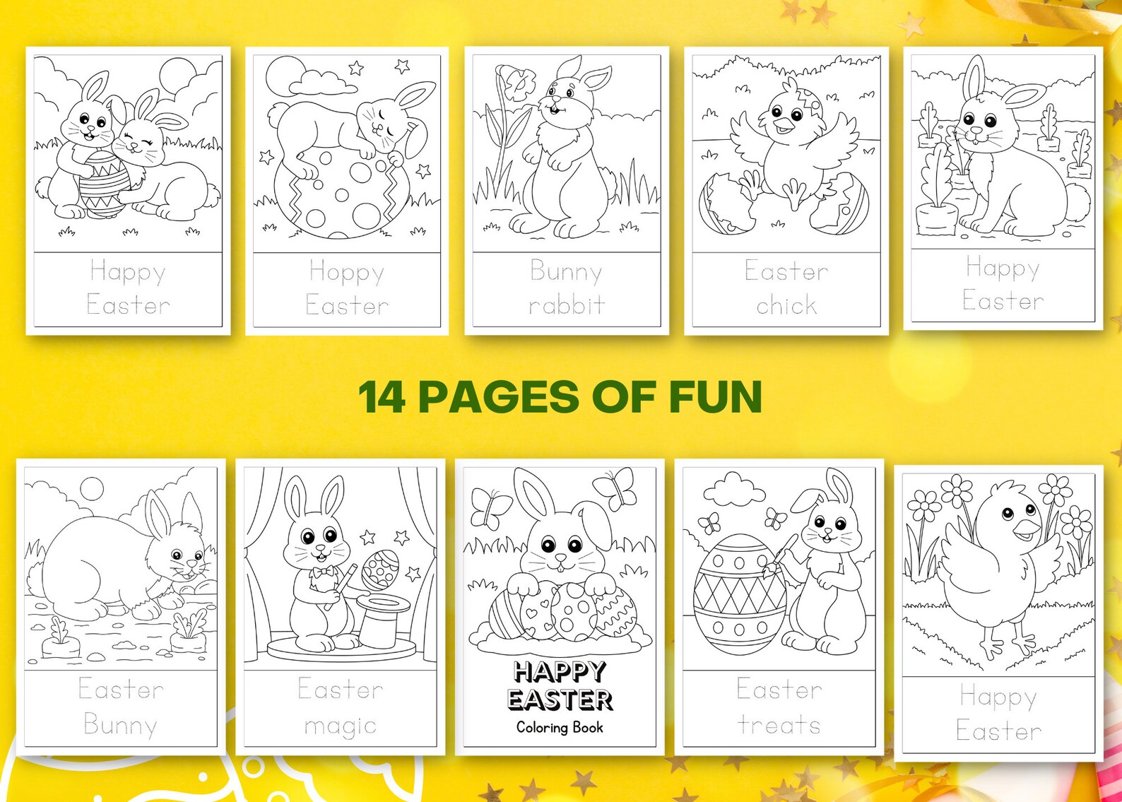 Easter Coloring Pages, Digital Download, Spring Coloring Pages, Easter ...