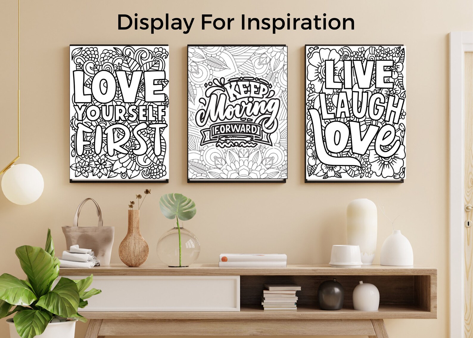 60 Inspirational Quotes Adult Coloring Book, Mental Health ...