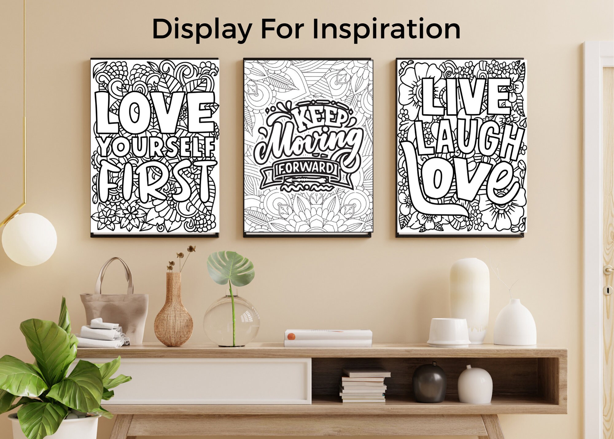 60 Inspirational Quotes Adult Coloring Book, Mental Health ...