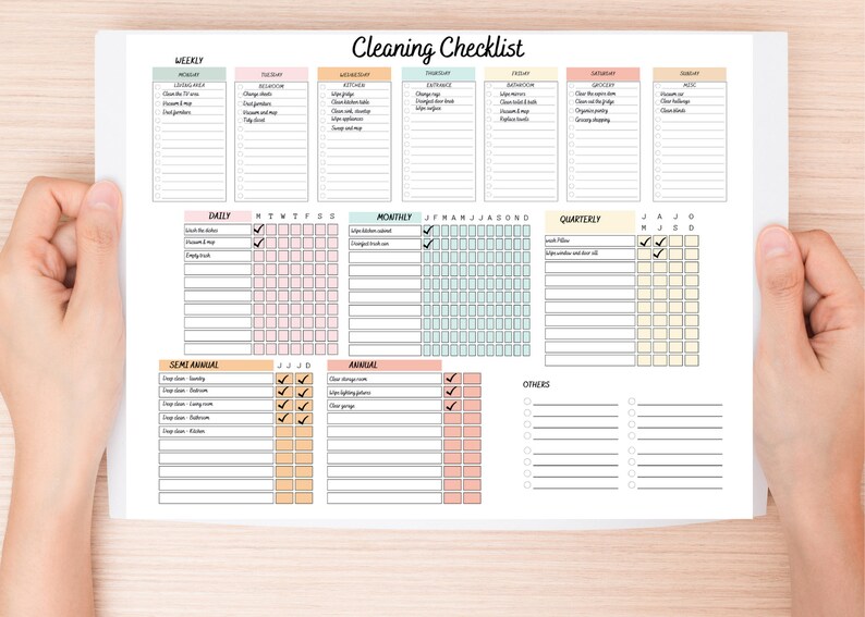 Editable Cleaning Checklist Cleaning Schedule Printable Daily Weekly ...