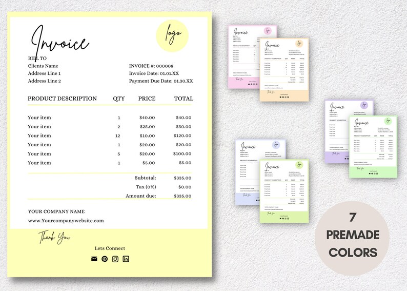 Printable Invoice Template, Simple Invoice Template, Invoice Tracker ...