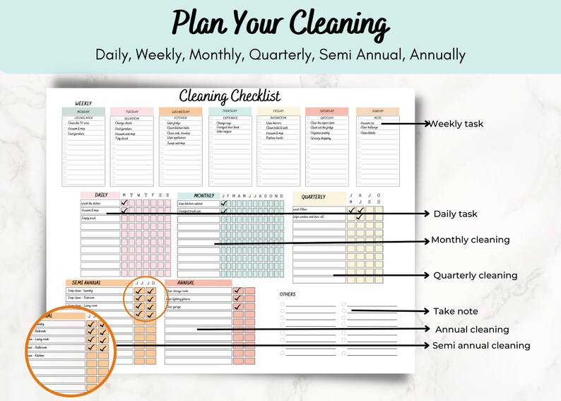 Editable Cleaning Checklist Cleaning Schedule Printable Daily Weekly ...