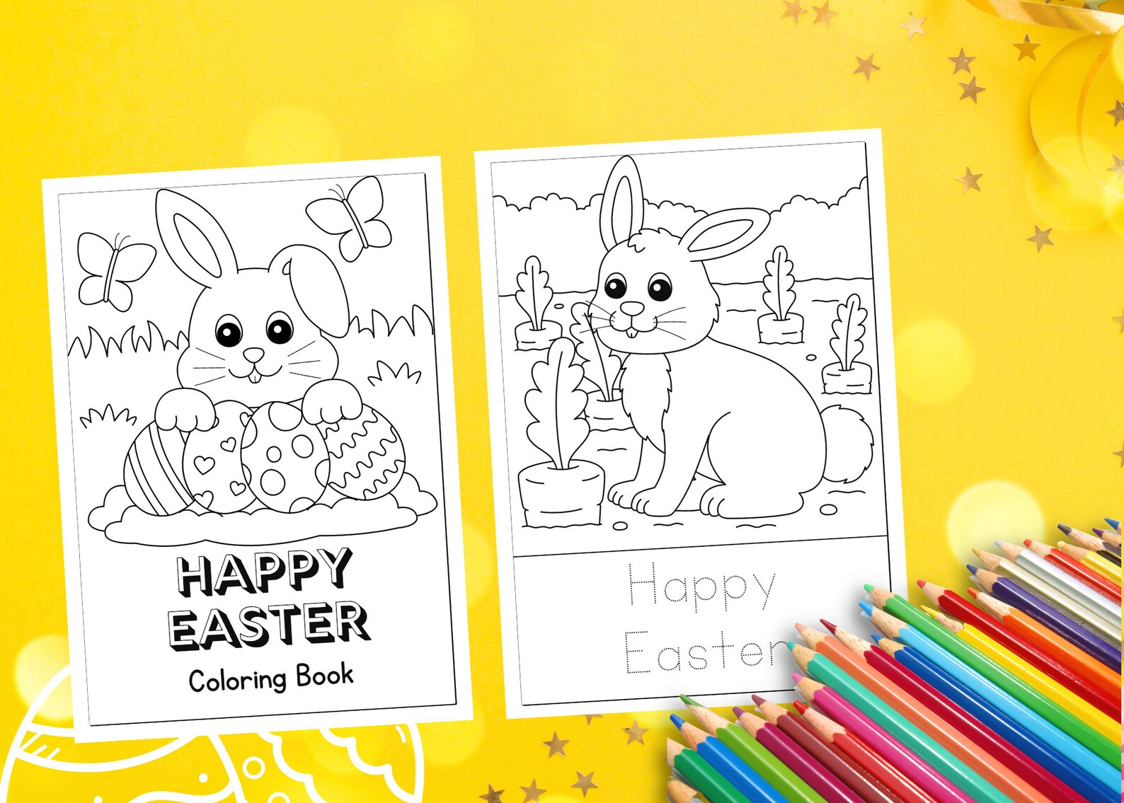 Easter Coloring Pages, Digital Download, Spring Coloring Pages, Easter ...
