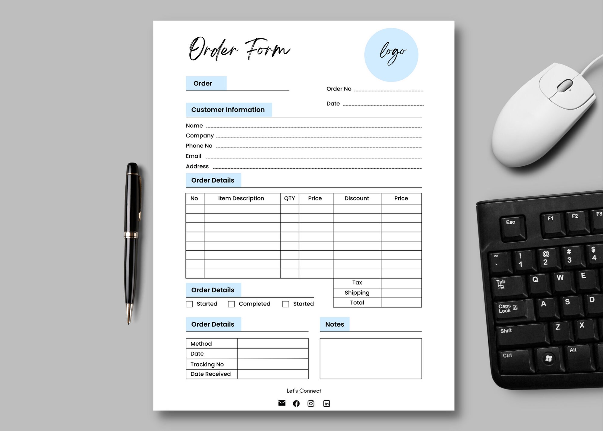 Custom Order Form Template, Printable Business Form (editable Canva ...
