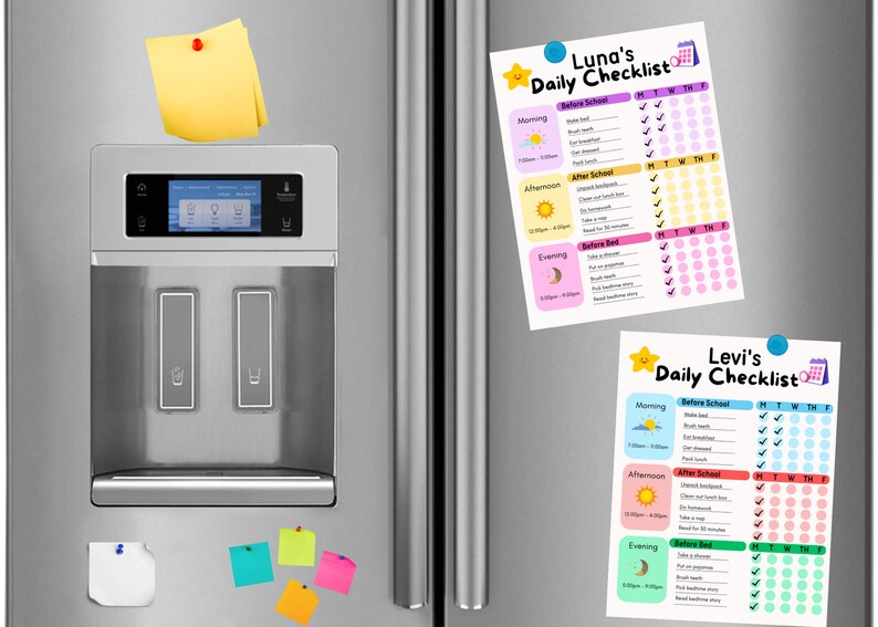 Kids Daily Checklist Schedule, Printable Editable Daily Weekly Visual ...