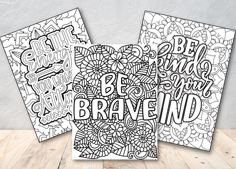 60 Inspirational Quotes Adult Coloring Book, Mental Health ...