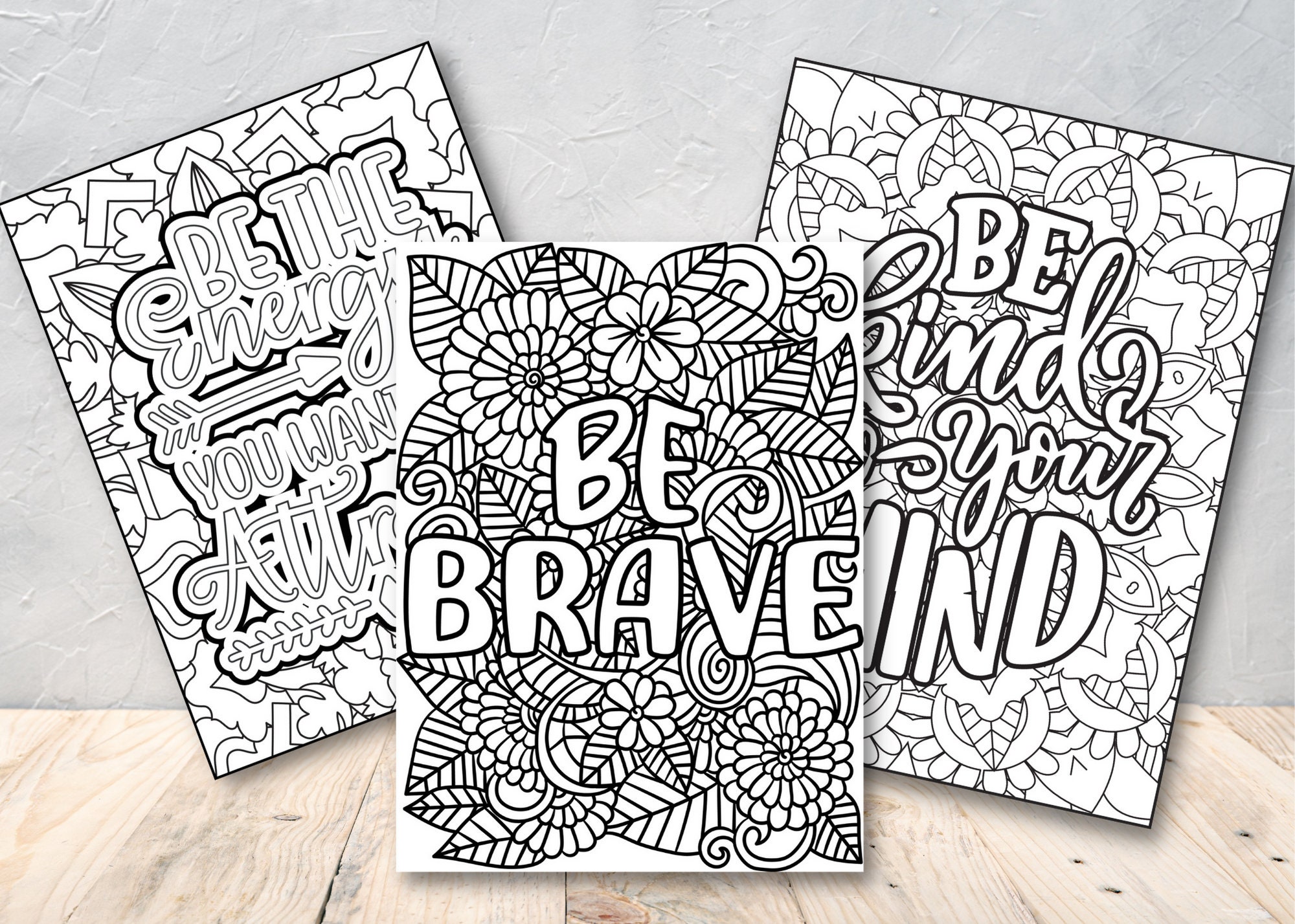 60 Inspirational Quotes Adult Coloring Book, Mental Health ...