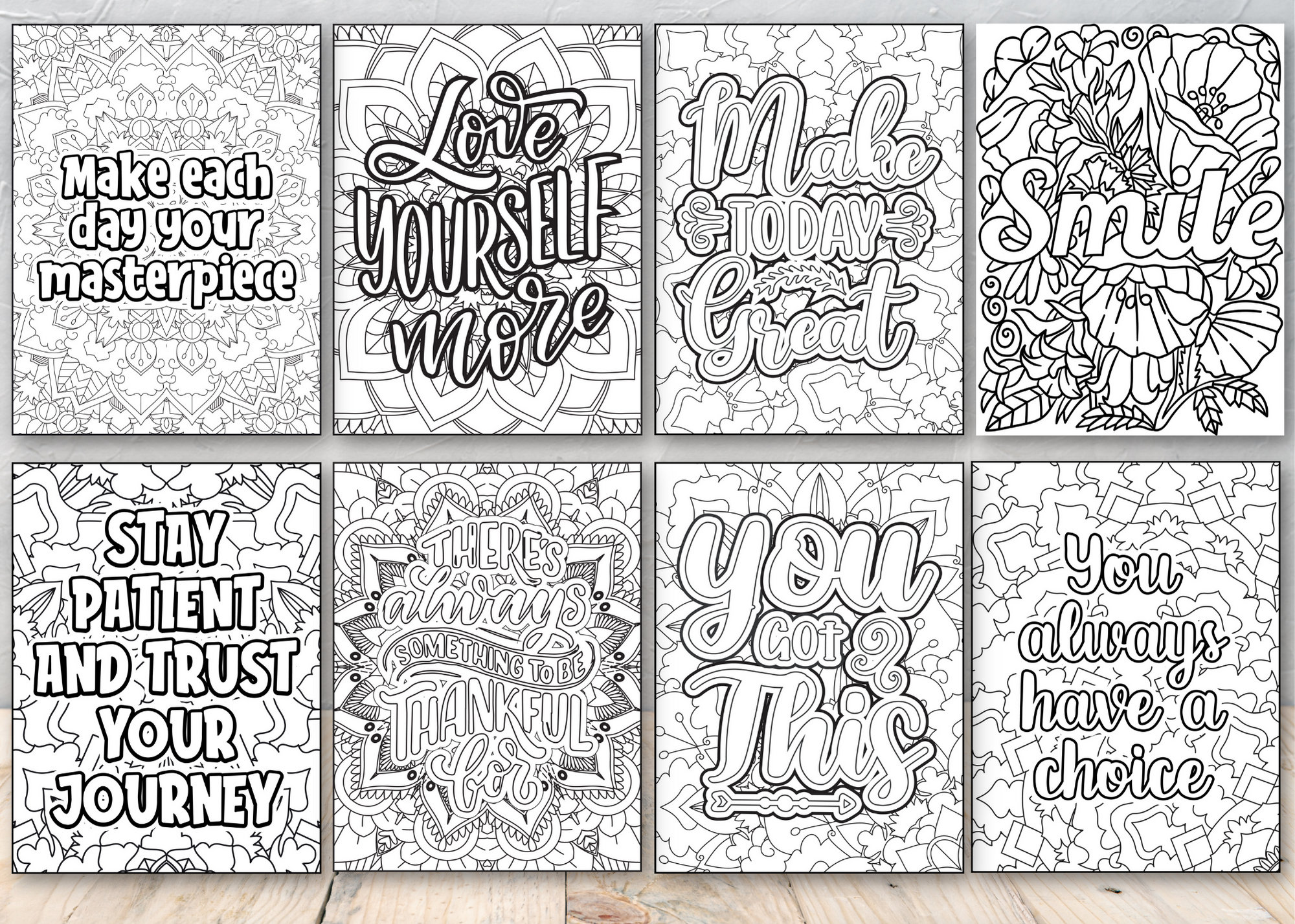 60 Inspirational Quotes Adult Coloring Book, Mental Health ...