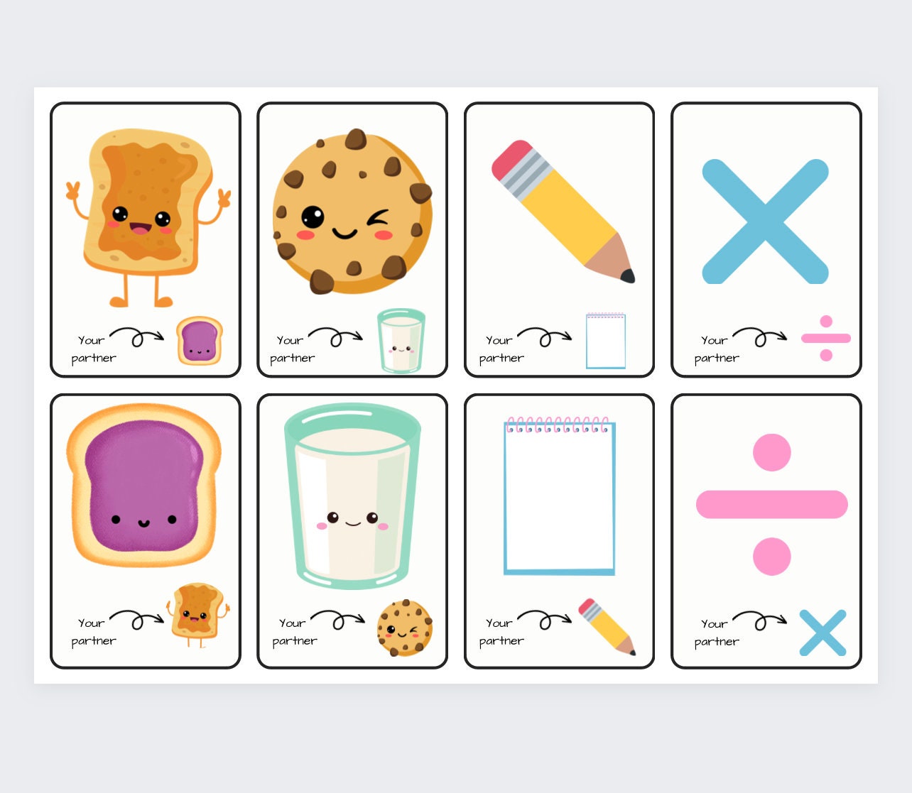Student Partner Find Cards - Etsy