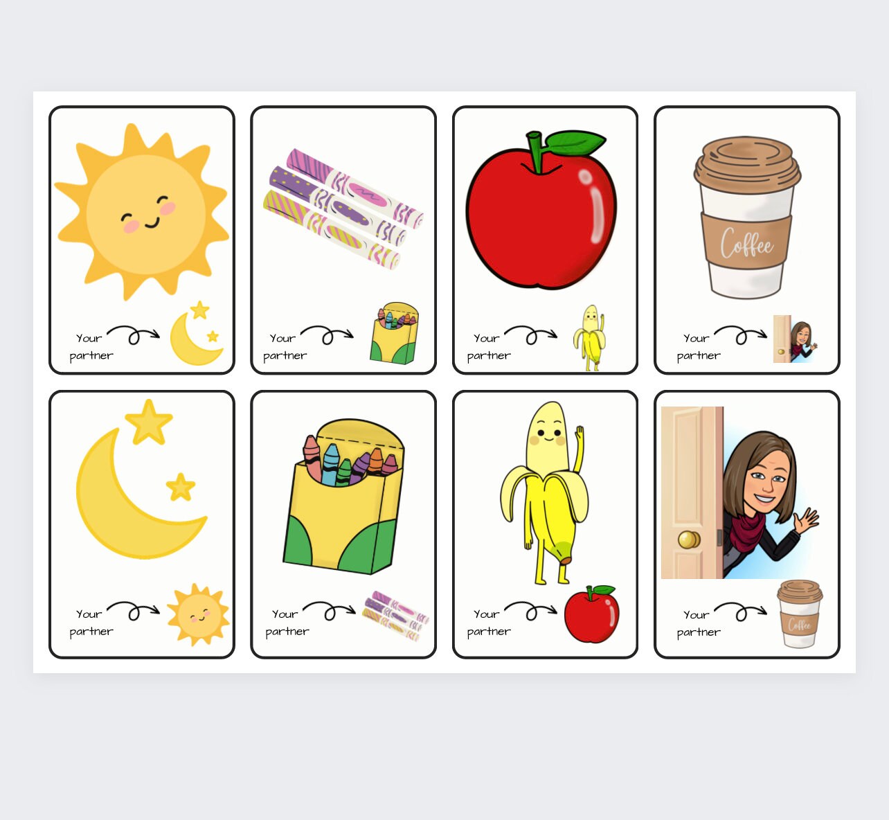 Student Partner Find Cards - Etsy