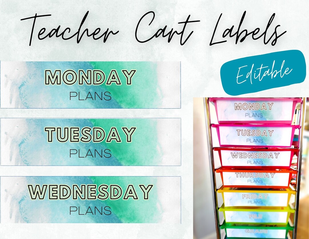 Craft Cart Labels Teacher Labels Classroom Labels Teacher Trolley 10 ...