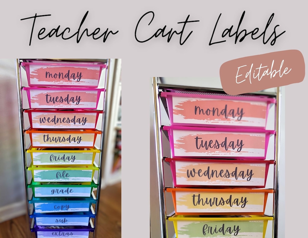 Craft Cart Labels | Teacher Labels | Classroom Labels | Teacher Trolley ...