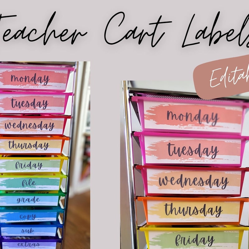 Teacher Rolling Cart - Etsy