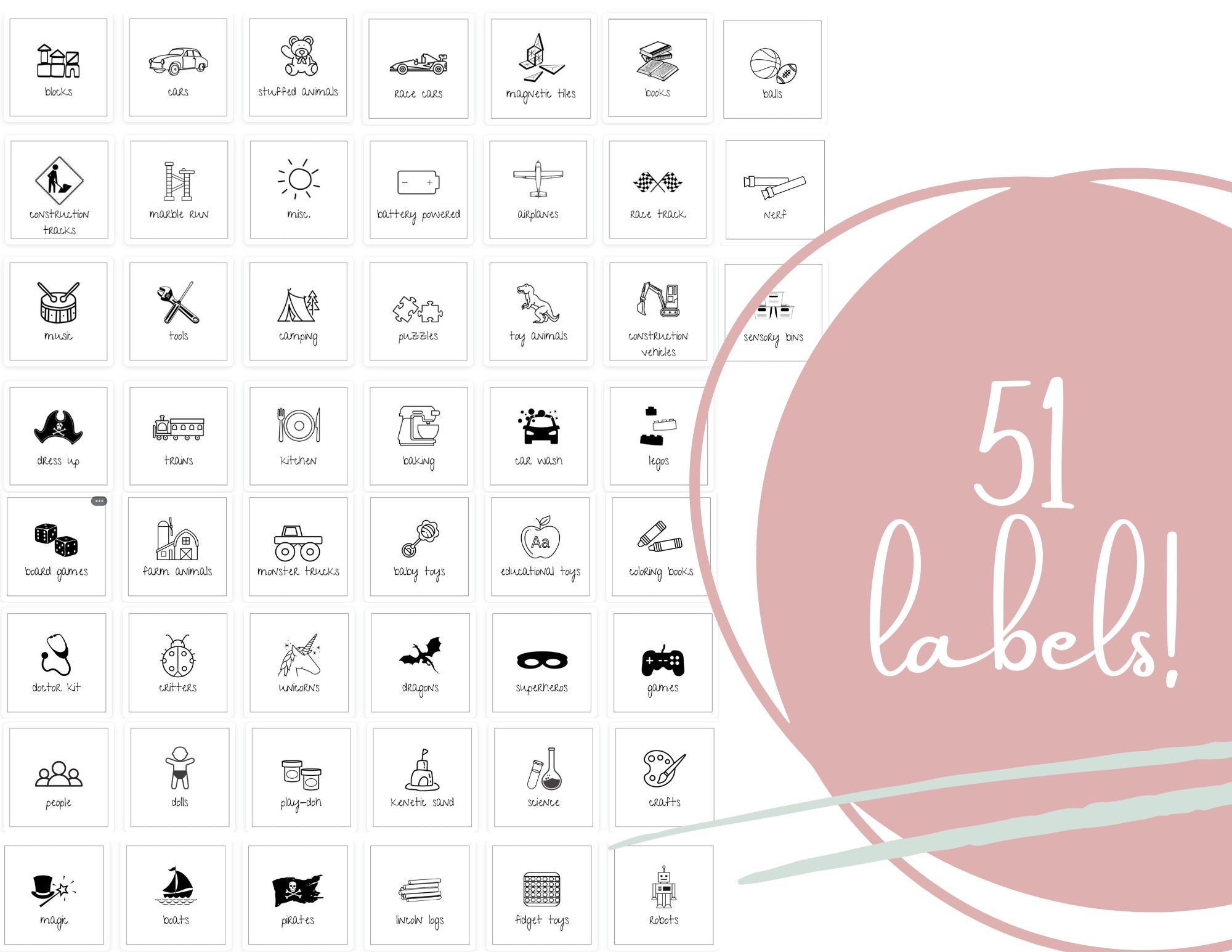 Playroom Organization Labels | Preschool Labels | Trofast Bin Labels ...