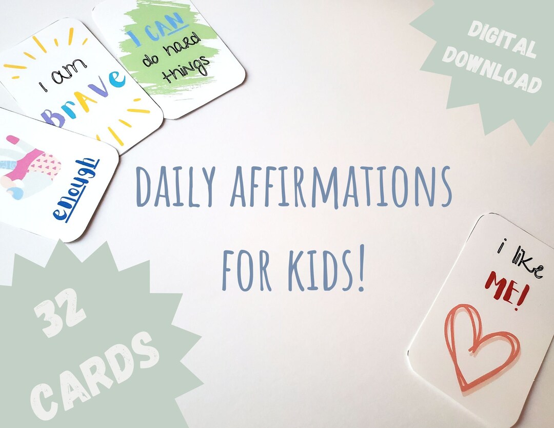 Daily Affirmations for Kids | Printable Cards | Manifestation Cards - Etsy