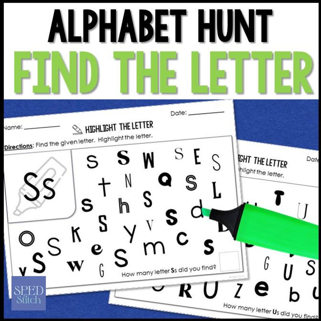 Alphabet Letter Recognition Hunt Activity for All 26 Letters No Prep ...