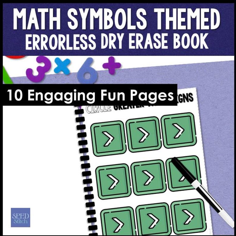 Math Symbols ERRORLESS Learning Tasks Activities & File Folders for ...