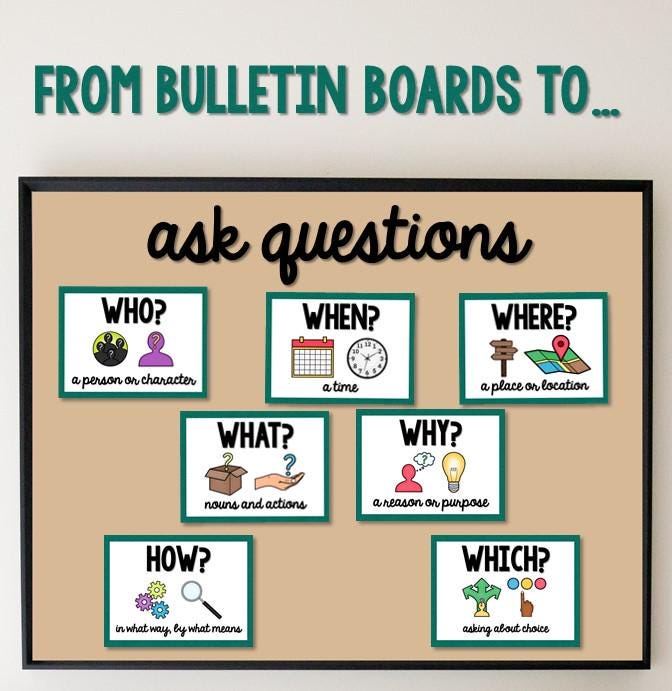 WH Questions Anchor Charts With Visuals for Speech Therapy, Special ...
