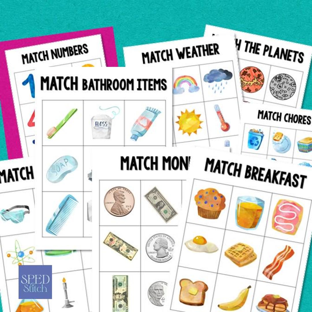 25 Easy Prep Anytime Matching Life Skills File Folders for Special ...