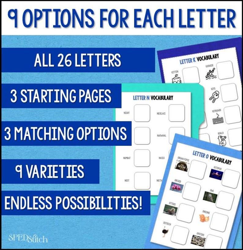 Alphabet Matching File Folders With Photos for Special Education Life ...