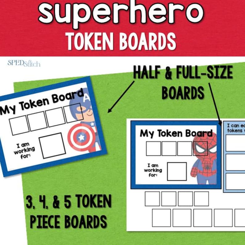 SUPERHERO Token Boards (reward Charts) Visuals for Positive Behavior ...
