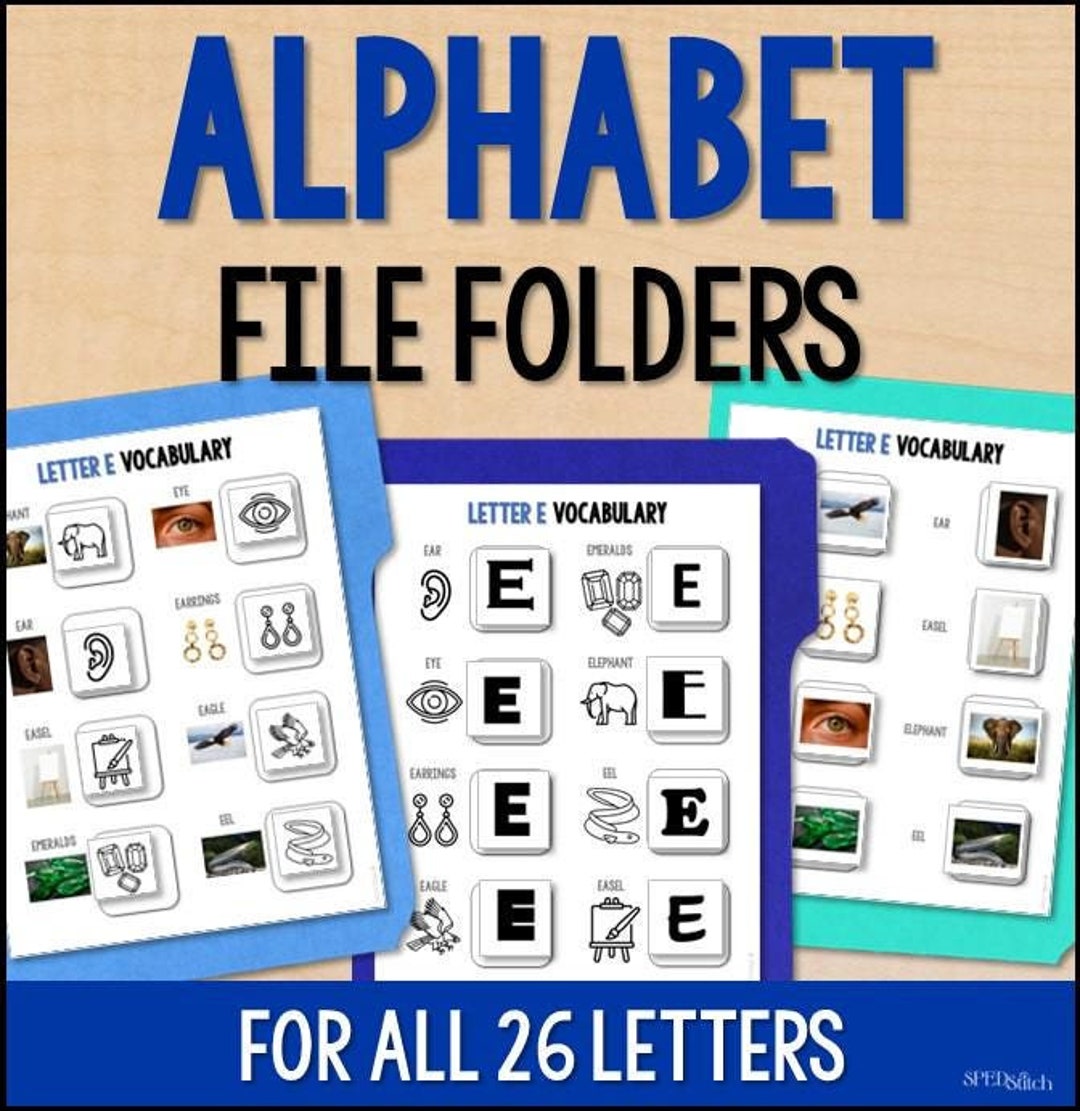 Alphabet Matching File Folders With Photos for Special Education Life ...