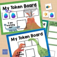 Dinosaur Token Board: ABA Therapy Reward Chart (printable Canva ...