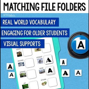 Alphabet Matching File Folders With Photos for Special Education Life ...